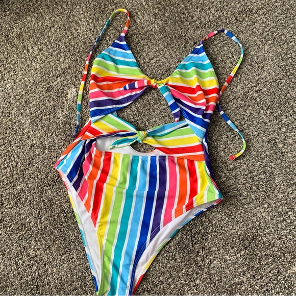 Zaful | Swim | Rainbow One Piece Swimsuit | Poshmark